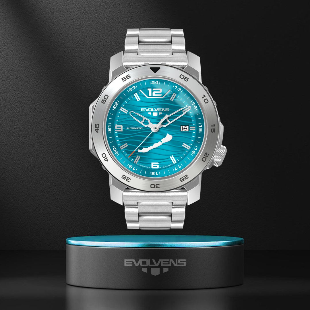 Evolvens® BALATON-Azure (Silver) 44 mm Automatic Watch